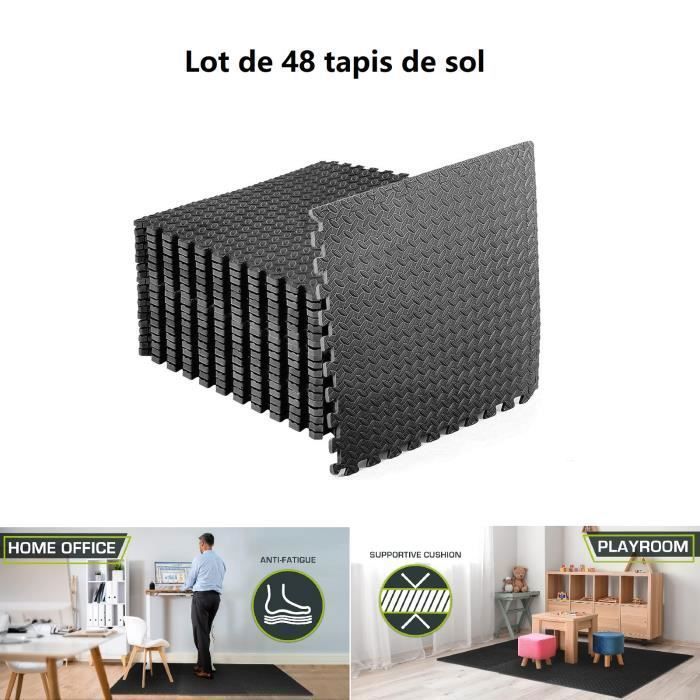 48 X tapis de sol EVA 60cm en mousse, Willonin® Dalles de fitness pour ...