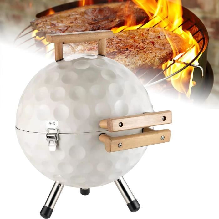 Barbecue Grill Four à Charbon de Bois Portable en Forme de Golf Gril Sphérique Rond Poêle à ...