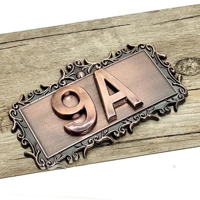 Red Copper Number-With Plate-Letter F-Number 3 -Plaque de porte en ...
