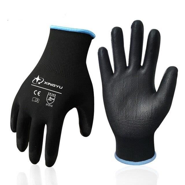 GANT DE CHANTIER,Black-L--Gants de sécurité pour le travail, 6 paires ...