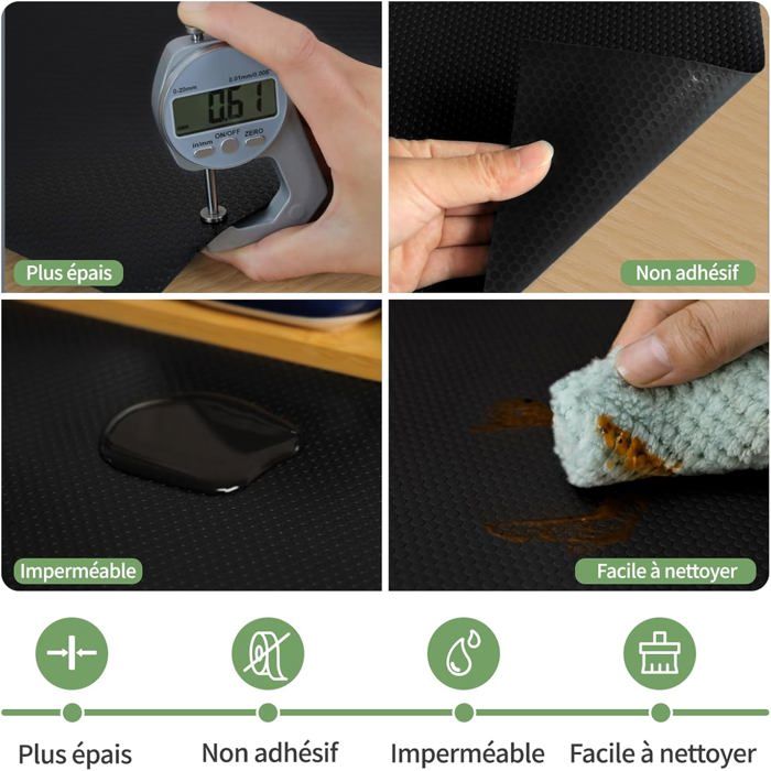 Tapis de tiroir 60x500cm Protection tiroir Cuisine Plastique EVA ...