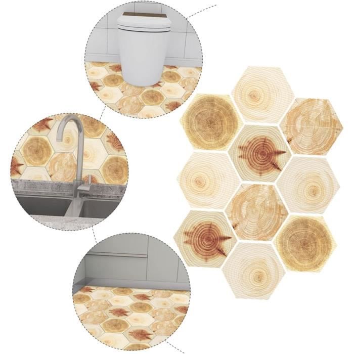10 Pièces Carrelage Au Sol Autocollants Autocollant De Sol Hexagonal ...