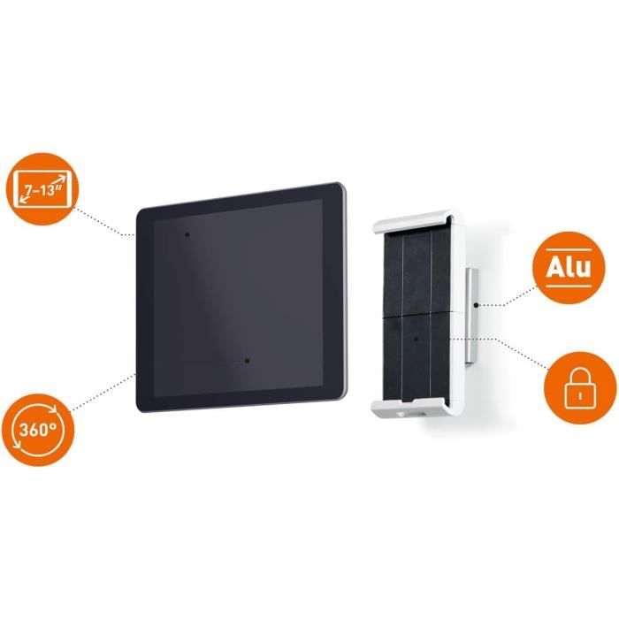 DURABLE - Support Tablette Mural Blanc - Compatible IPad Galaxy Tab et ...