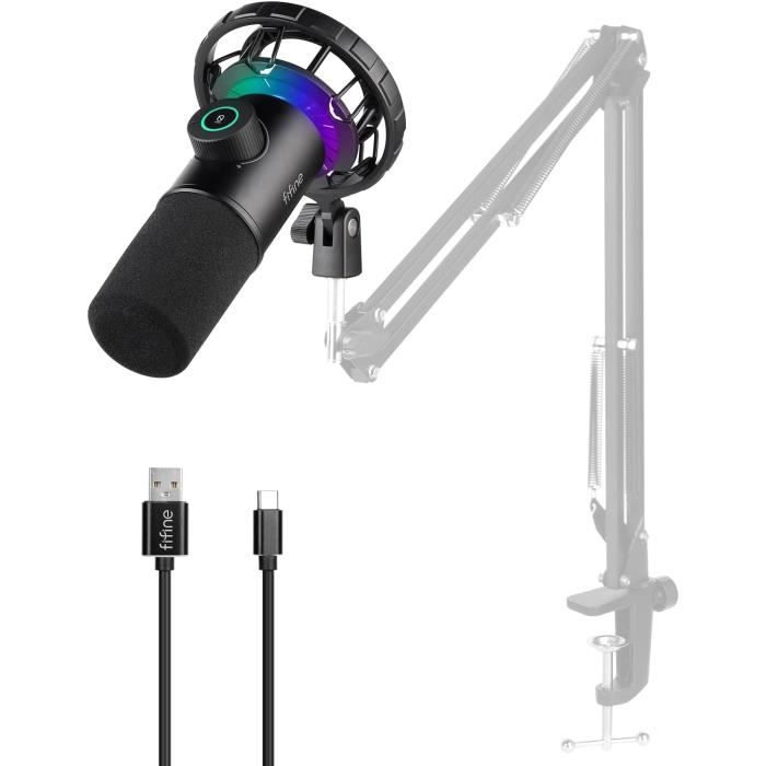 Usb Microphone Gaming, Rgb Dynamiques Micro Pour Pc, Bouton De Silence ...