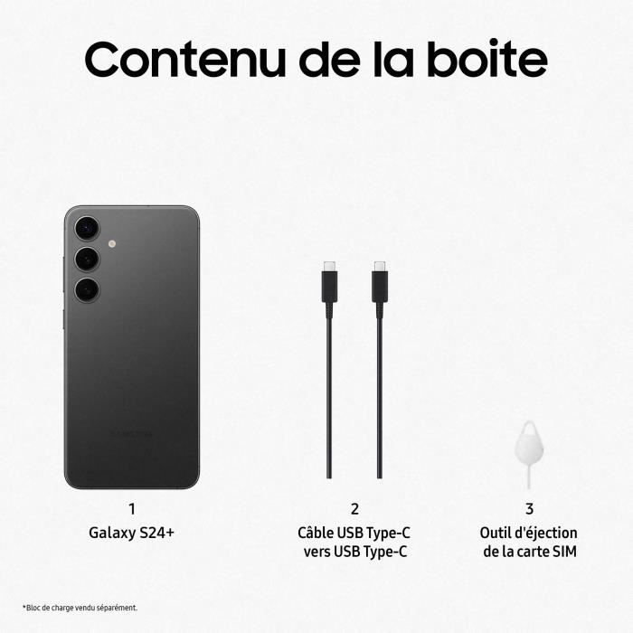 Samsung Galaxy S24 Plus Smartphone 256 Go Noir - Cdiscount Téléphonie