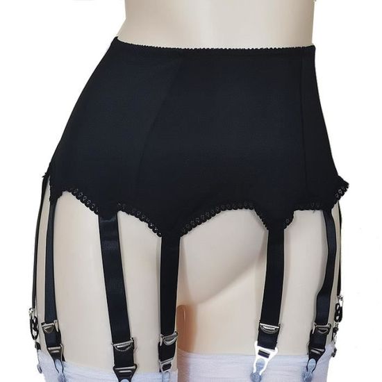 826 Noir L Porte Jarretelles Taille Haute 8 Boucles Pour Bas