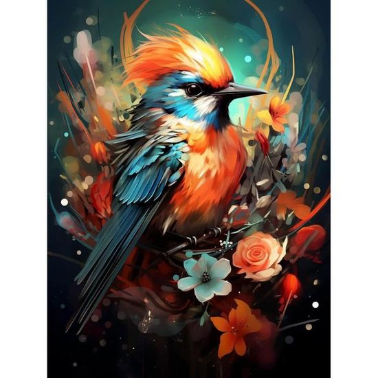 5D Kit De Broderie Diamant Oiseau - Diy Peinture Complète Avec Diamond ...
