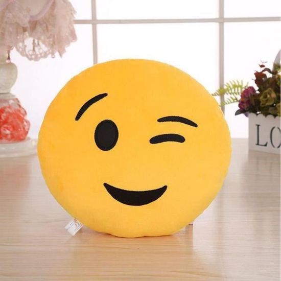 32cm doux Emoji Smiley Emoticon peluche peluche Poupée Taie d'oreiller couverture mn2694 ...