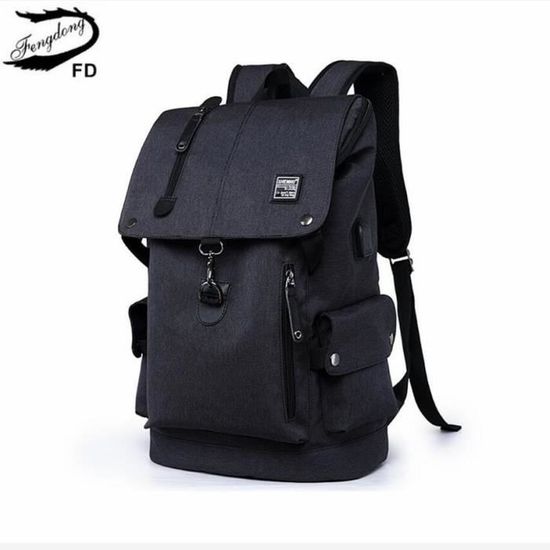 Le noir - Fengdong high school backpack waterproof school bags for boys ...