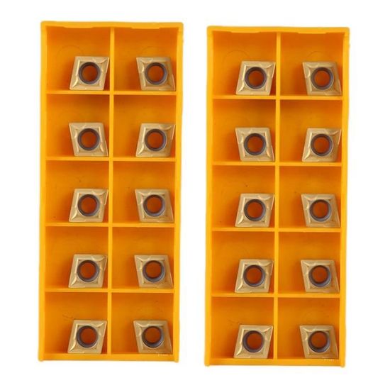 20 PièCes SéRies Insert de Carbure CCMT09T304 CCMT32.51 Outil de Tournage en MéTal US735 Outils ...