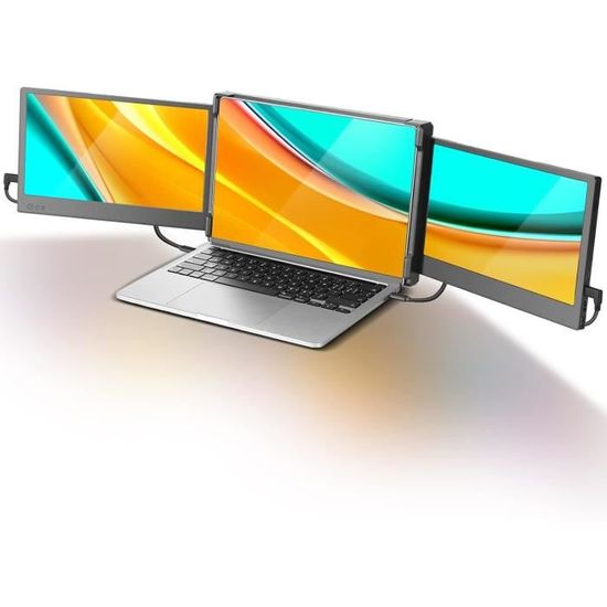 Triple Écran Portable Moniteur, 12" 1080P Fhd Ips, Alimenté Par Usb ...
