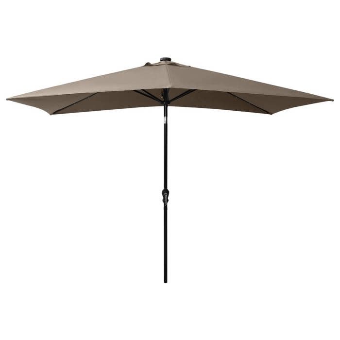 Parasol de jardin avec LED mât 2x3 m pliable - vidaXL - acier - taupe ...