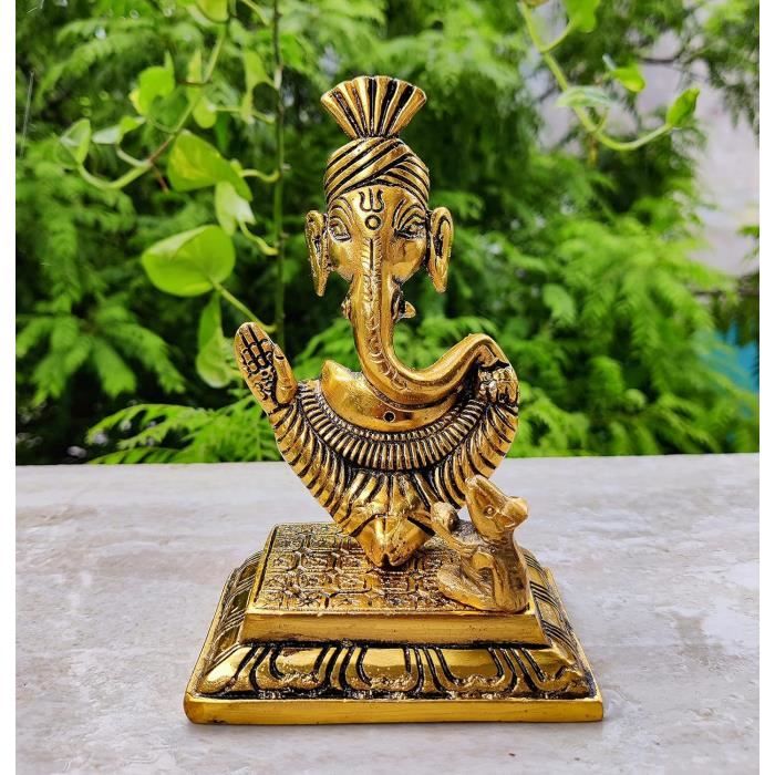Figurine Du Seigneur Ganesh Avec Souris Pour La Maison Temple Mandir ...