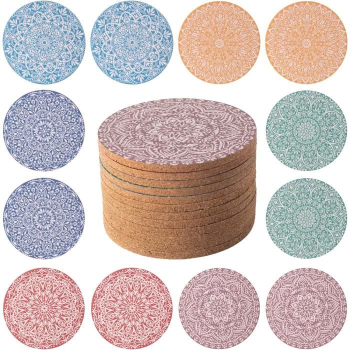 12 Pièces Dessous De Verre En Liège, Sous-Verres Pour Boissons, Sous ...