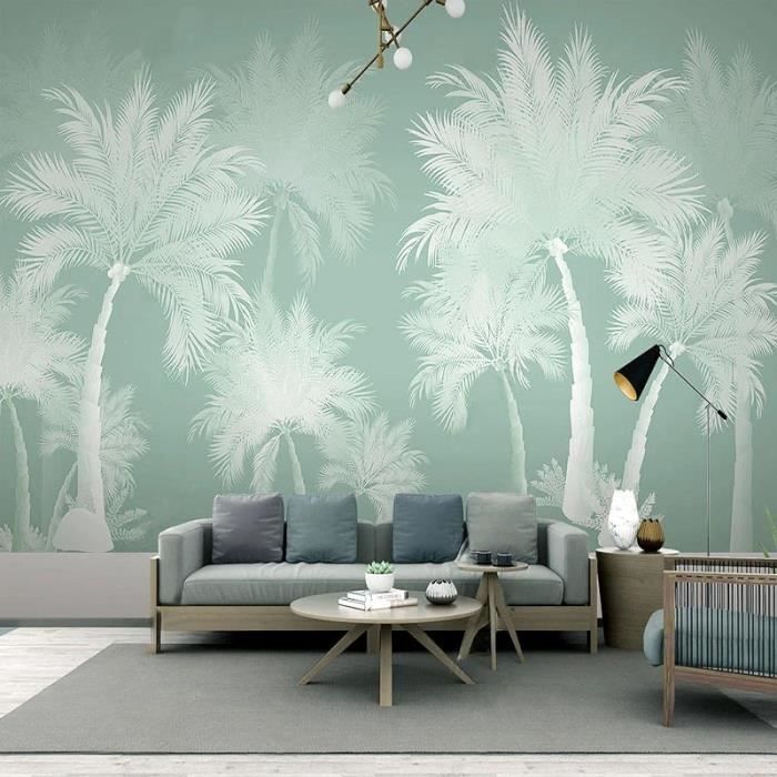 Papier Peint Mural 3D White Plants Trees Papier Peint Intissé Trompe L ...