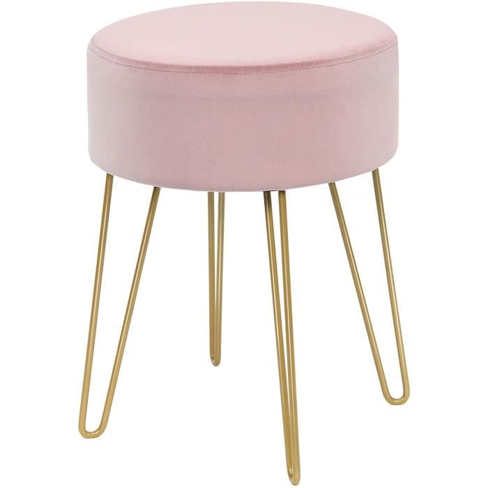Costway Pouf Tabouret ReposePieds Moderne Rond Pouf en Velours avec ...