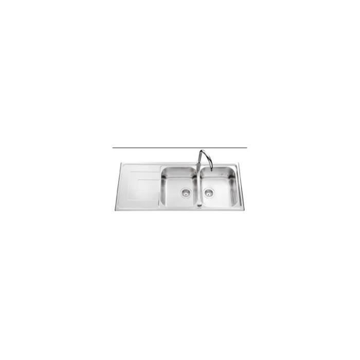 Evier inox Portofino 2 bacs--Inox mini-structurePlusieurs finitions-500 ...