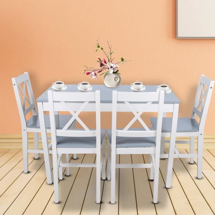 Ensemble de table à manger Table à manger solide et élégante avec 4 ...