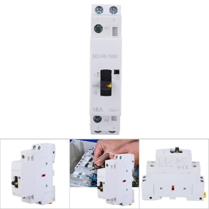 Contacteur AC domestique - HURRISE - BCH8-16M - 2P16A - 24V - Ultra ...