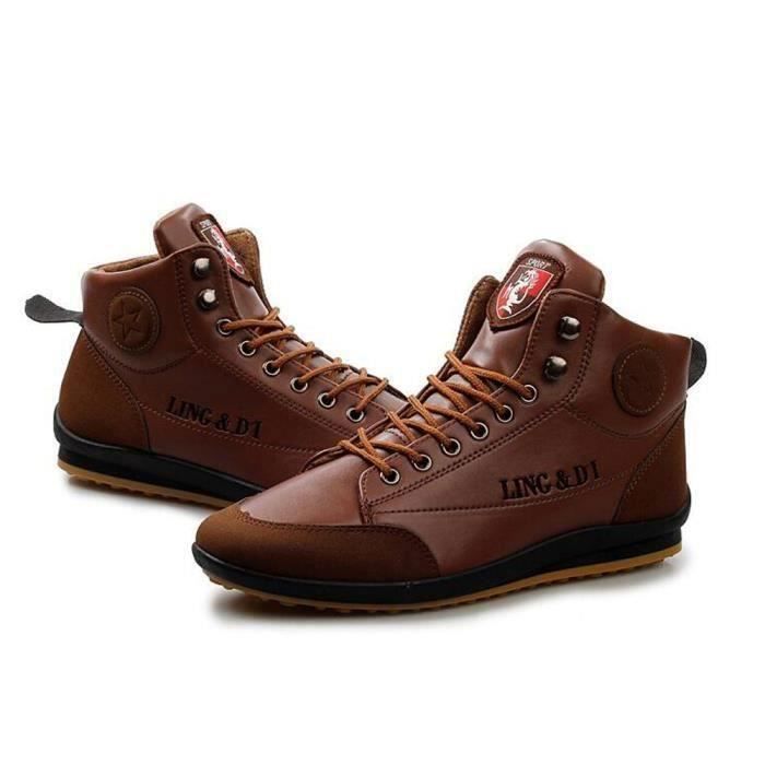 Baskets Homme Montantes Chaussures De Sport Run Masculines Mode Marron ...
