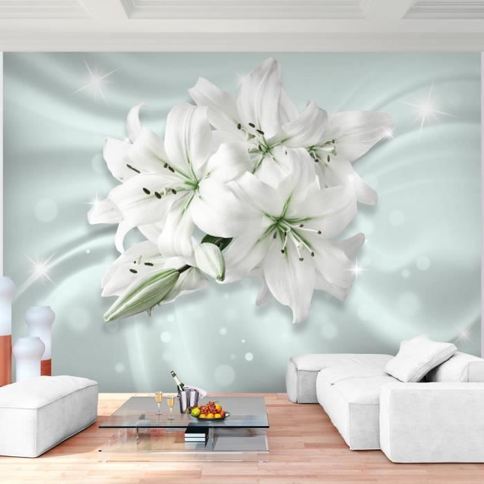 Runa art Papier Peint Intissé Tapisserie Fleurs de Lys 308x220 cm - 7 Bandes Faciles à Coller ...