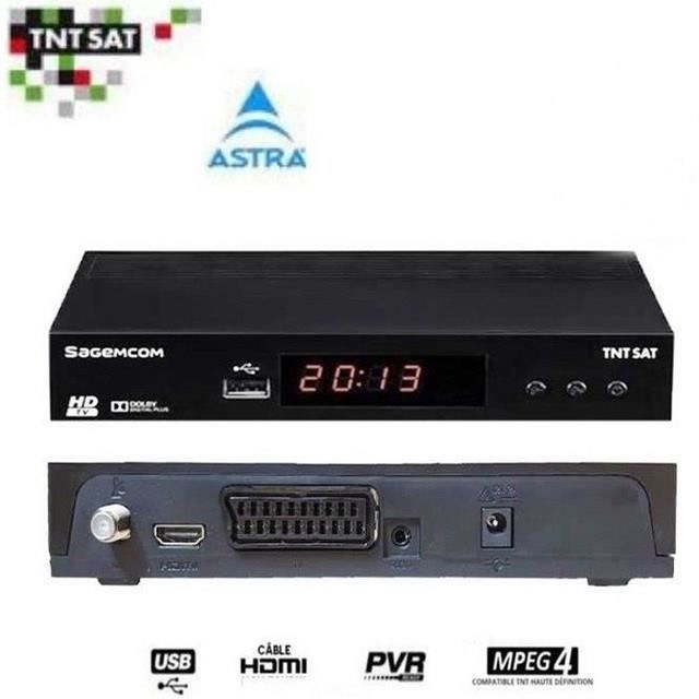 SAGEM DS81HD DÉCODEUR SATELLITE TNTSAT HD (ASTRA 19.2°) - Carte TNTSAT ...