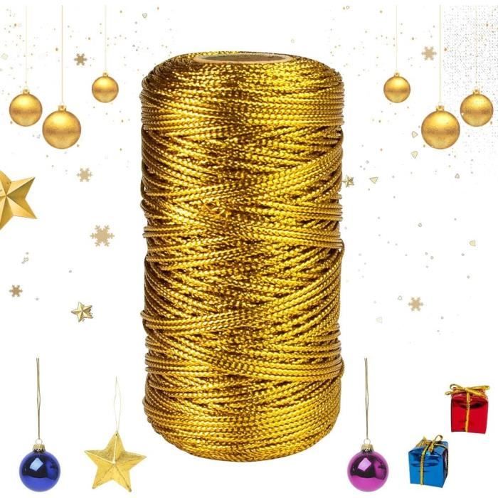 KLYNGTSK 100m*1.5mm Fil Doré Noél Bobines Fil Doré Deco en Polyester ...
