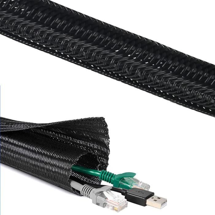 SLFYEE 5mm x 3.1m Gaine Câble Tressée Gaine Câble Cuto-Fermante Manchon ...
