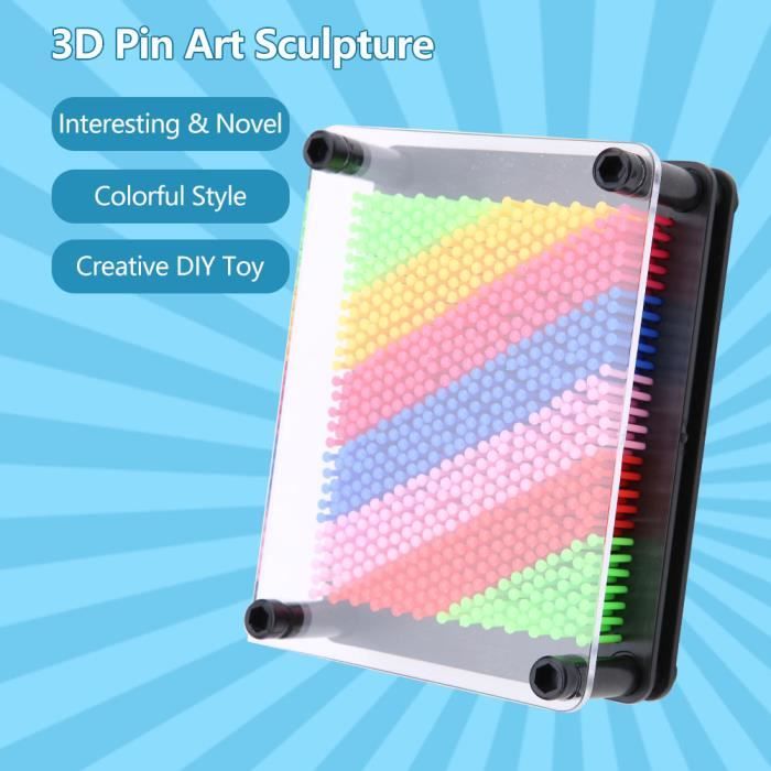 Tbest 3D Pin Art Sculpture 3D Pin Art Board Novel Pin Art Toy for Kids ...