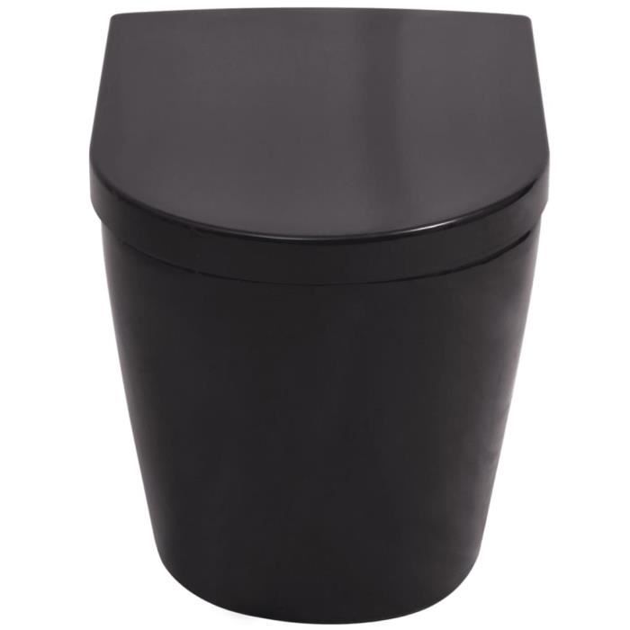 CEN Toilette suspendue au mur avec réservoir caché Céramique Noir ...