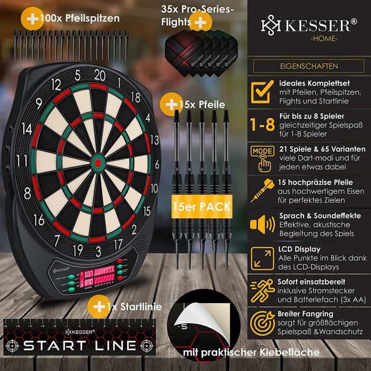 SER Jeu de fléchettes électronique professionnel – Jeu de fléchettes E ...