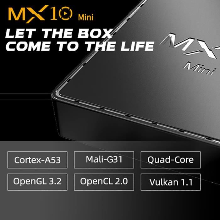 4G64G MX3 - MX10 Mini Boîte de TÉLÉVISION Android 10 Rapide décodeur 2. ...