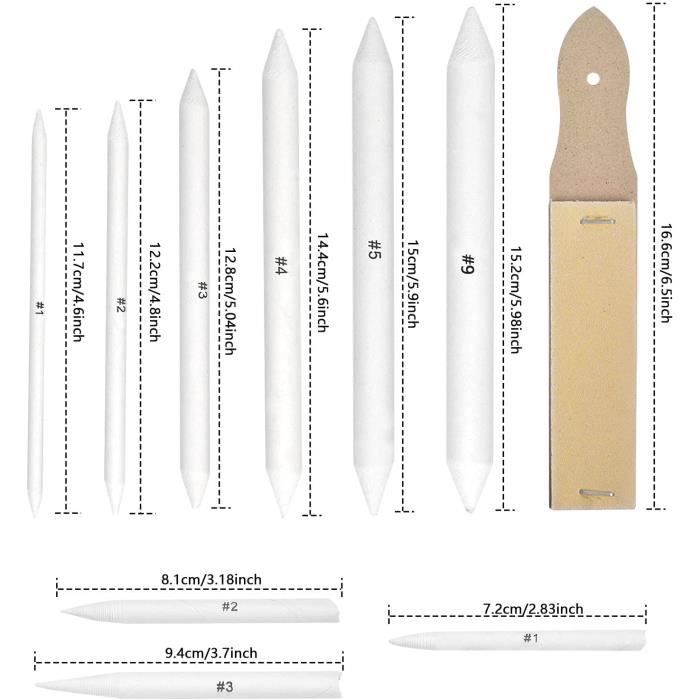 13pcs Estompe en Papier Dessin matériel de Dessin Estompes pour Dessin ...