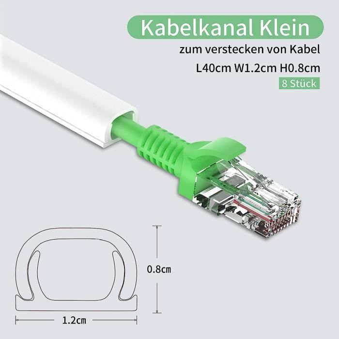 MUDEELA Cache Cable Simple, 8 Mini Goulotte Passe Cable, PVC Auto ...