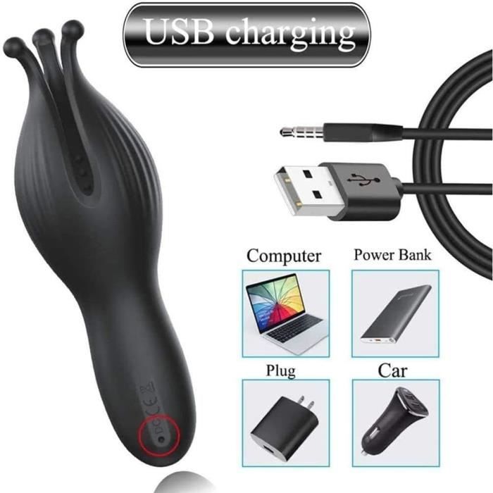 Homme Electrique Vibrant 360°Stimulateur De Gland Coupe D'Avion Rechargeable Usb[u891 ...