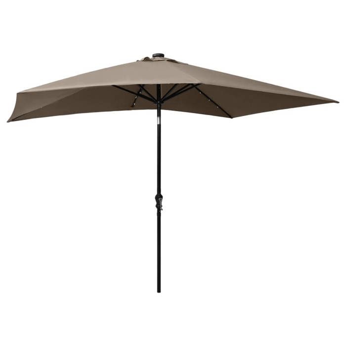 Parasol de jardin avec LED mât 2x3 m pliable - vidaXL - acier - taupe ...