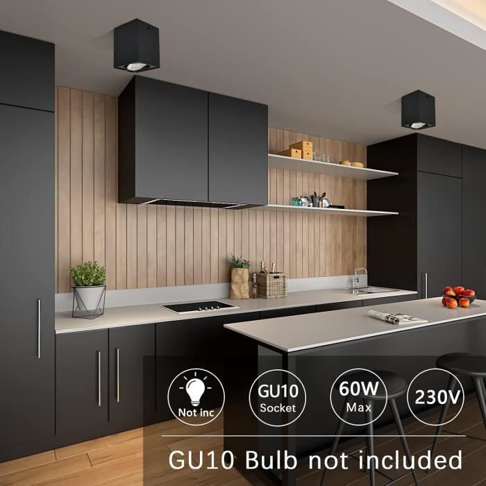 Spot en saillie Orientable, Plafonnier Luminaire pour GU10, CUBE Spot ...