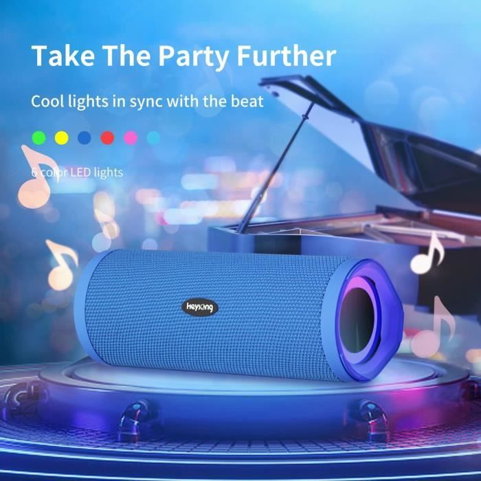 Enceinte Portable Bluetooth,Baffle Bluetooth Puissante Avec Lumière Led ...