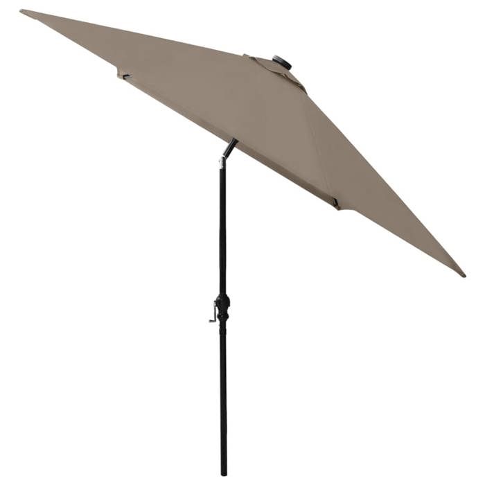 Parasol de jardin avec LED mât 2x3 m pliable - vidaXL - acier - taupe ...