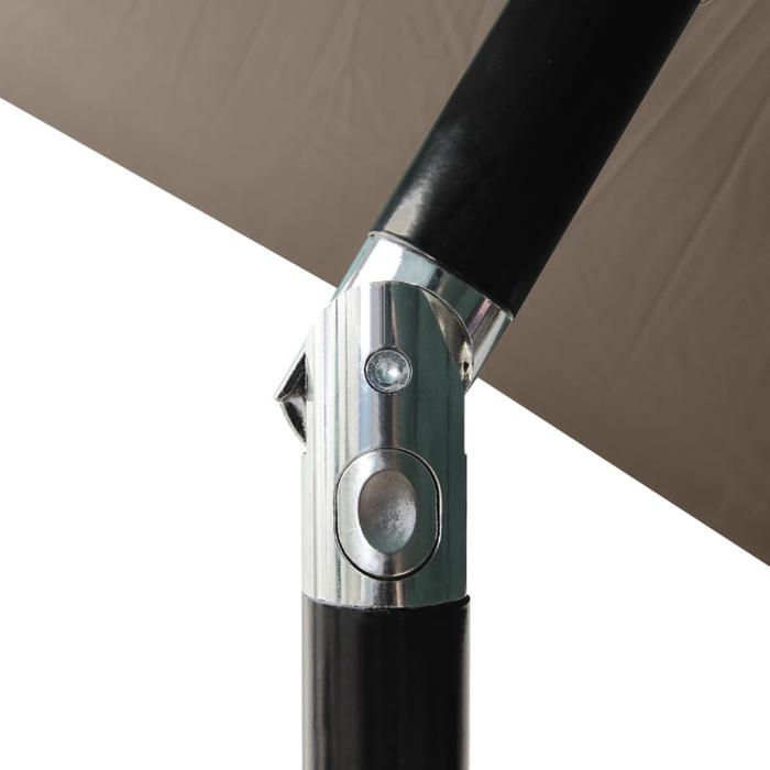 Parasol de jardin avec LED mât 2x3 m pliable - vidaXL - acier - taupe ...