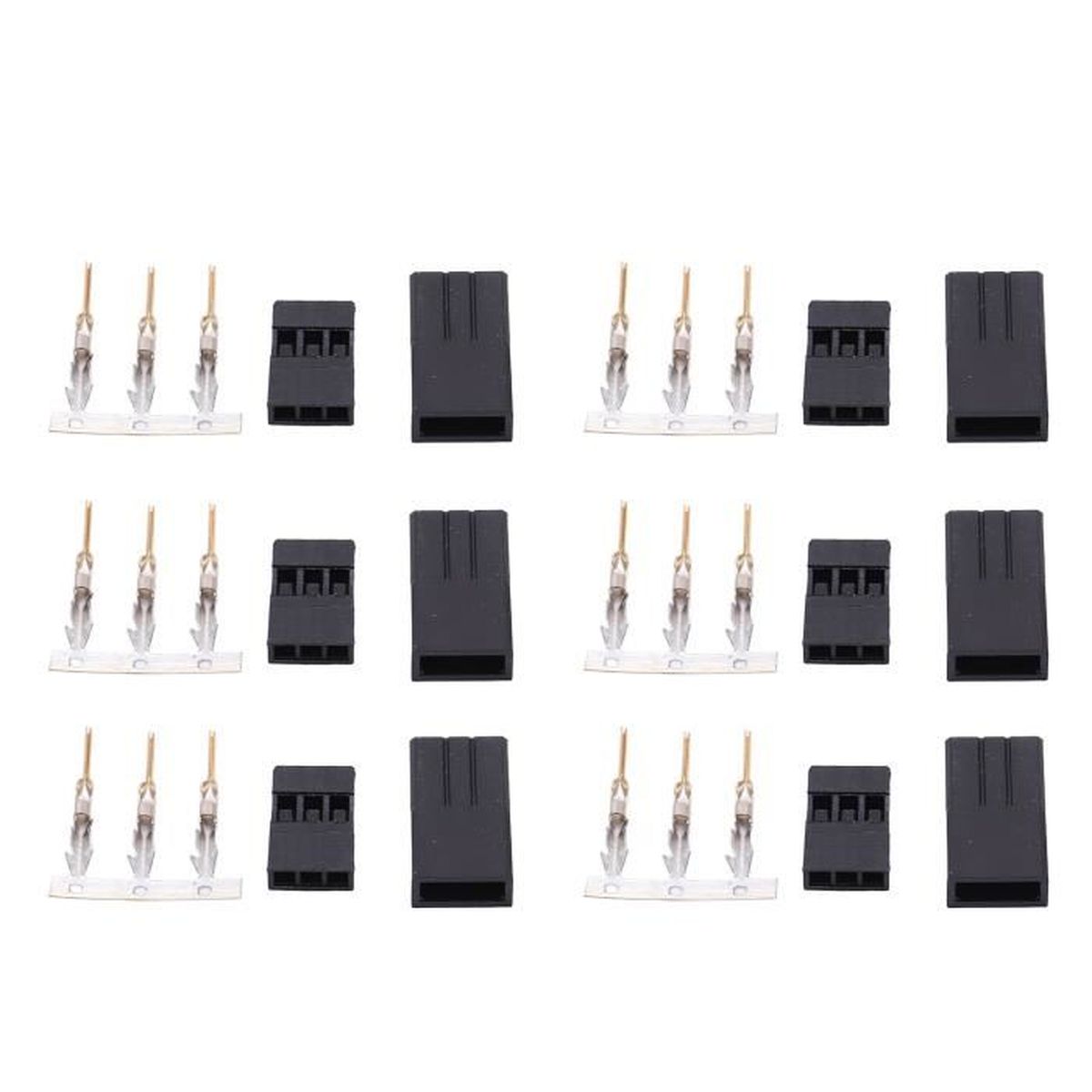 100PCS 11.010 connecteur JR femelle plaqué or professionnel pour ...