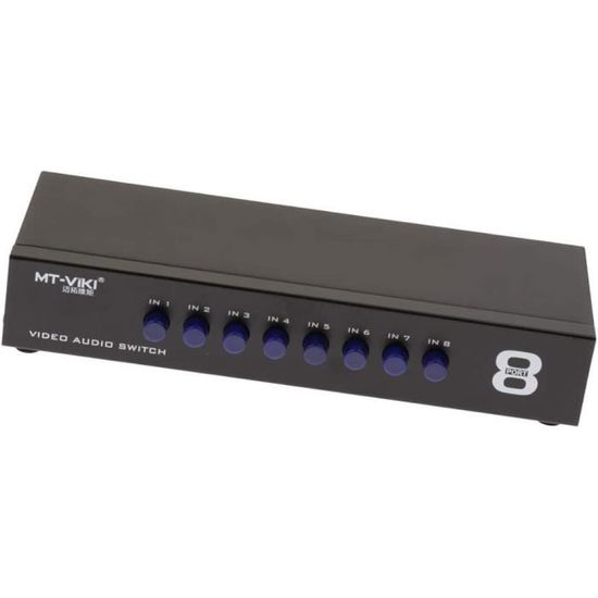 AV Switch Box Switcher Selector 8 Voies RCA Audio Vidéo Composite ...