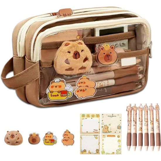 Trousse Capybara avec 6 Stylos Capybara Peluche Capybara Articles ...