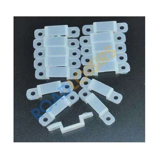 15 clips de fixation pour bande éclairage led - Achat / Vente kit de ...
