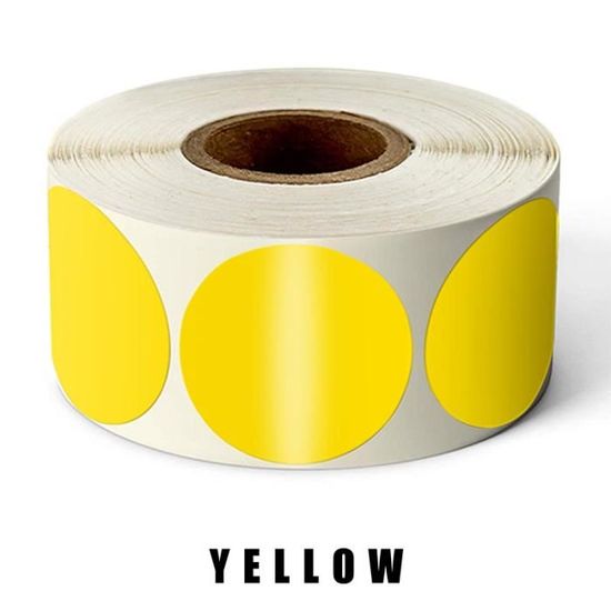 Couleur Jaune d'étiquettes Chroma Code de couleur points autocollants ...