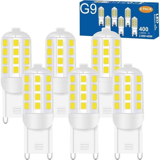 Ampoules Led G9 2,9W Equivalent 40W Halogène Blanc Froid 6000K 400Lm Ac ...