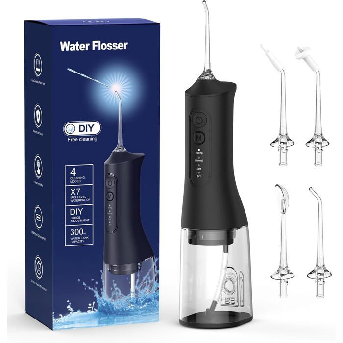 Hydropulseur Pour Le Nettoyage Des Dents Amélioré De 300 Ml Sans Fil,Portable,Rechargeable ...