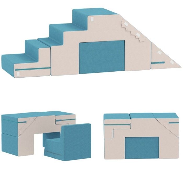 Blocs de jeu souples en similicuir avec mousse pour bébé - Grimper ...