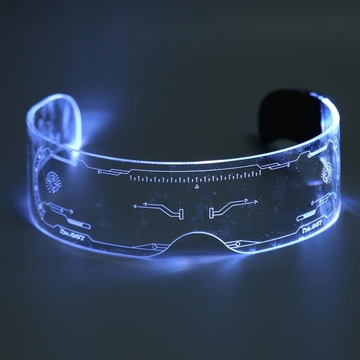 HUJ Lunettes Lumineuses 7 Couleurs 2 Modes LED Lunettes Futuristes pour ...