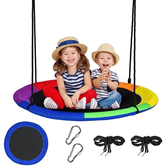 Balançoire Nid d‘Oiseau Rond, Balançoire de Jardin en Tissu Oxford et ...